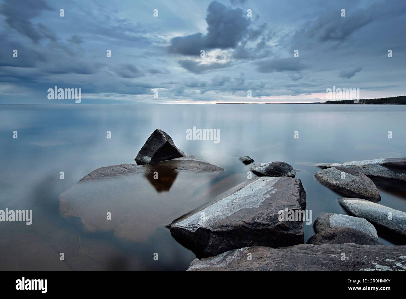 White Nights, Shore of lake Onega, The Republic of Karelia, Russia ...