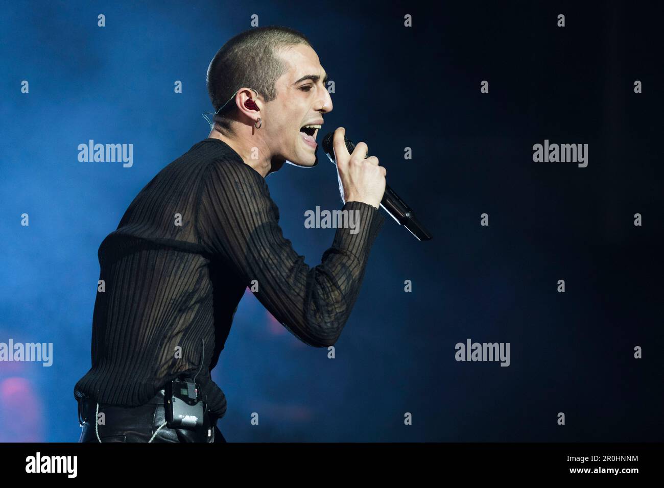 Damiano David of Maneskin performs on stage at the O2 Arena in London ...
