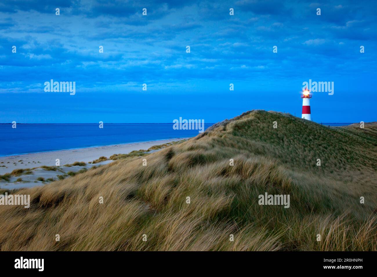 List Ost lighthouse, Ellenbogen peninsula, Sylt island, North Sea ...
