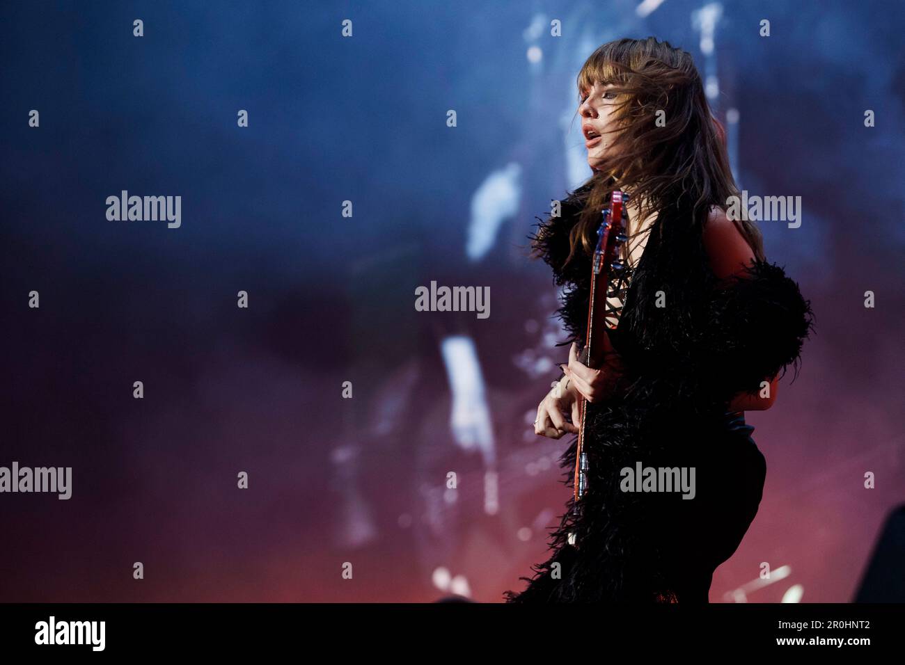 Victoria De Angelis of Maneskin performs on stage at the O2 Arena in ...