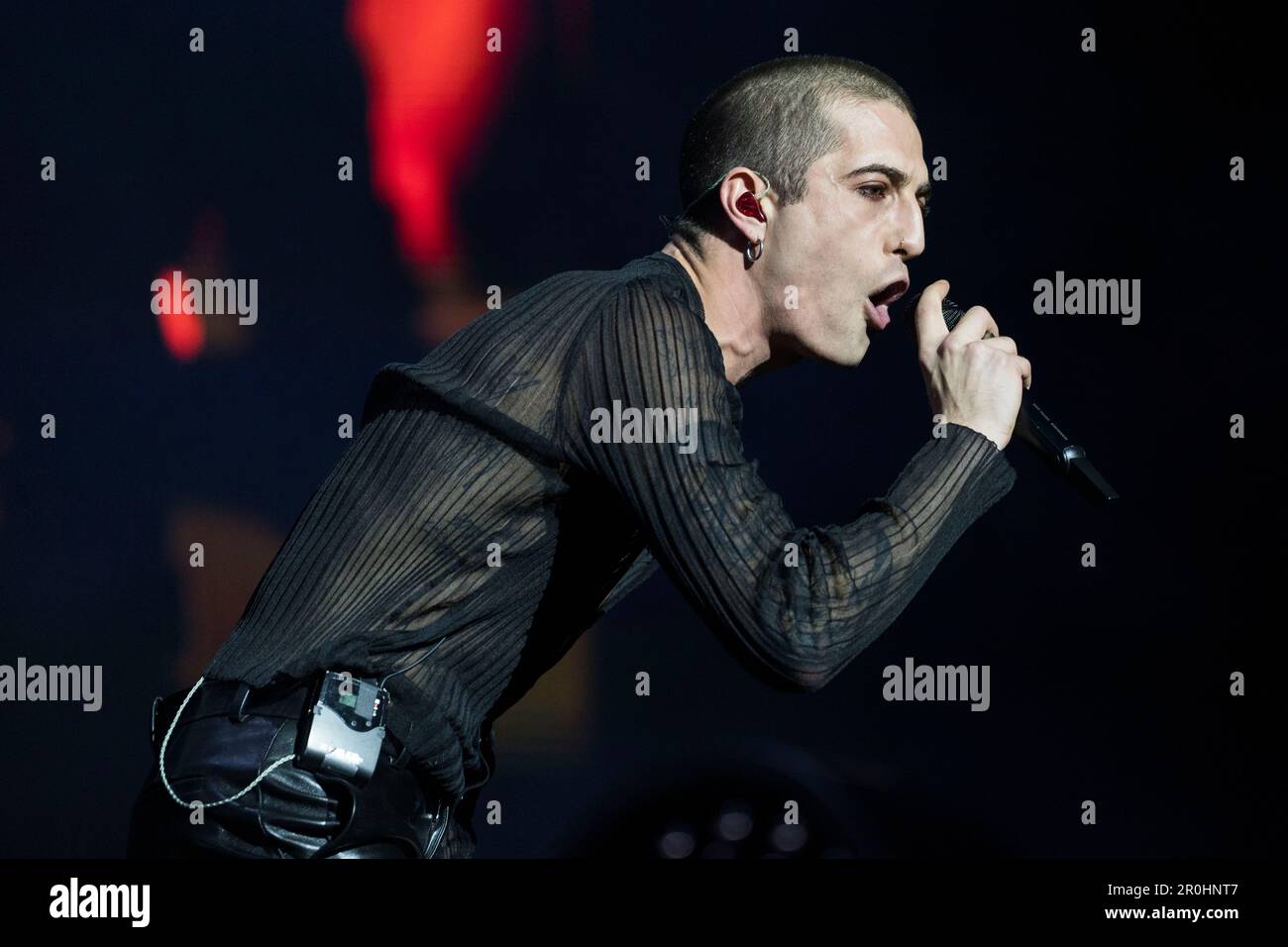 Damiano David of Maneskin performs on stage at the O2 Arena in London ...