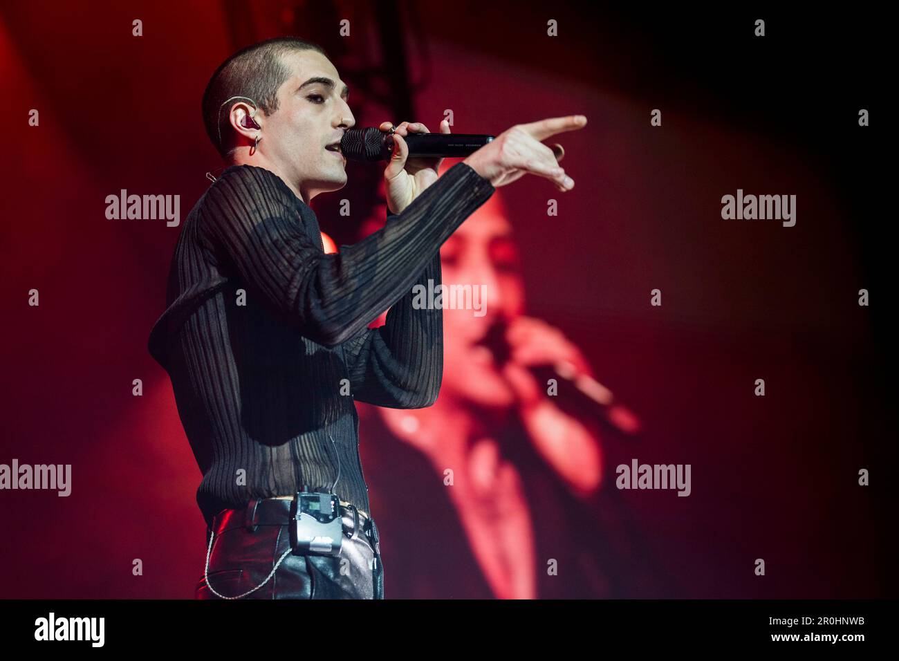Damiano David of Maneskin performs on stage at the O2 Arena in London ...