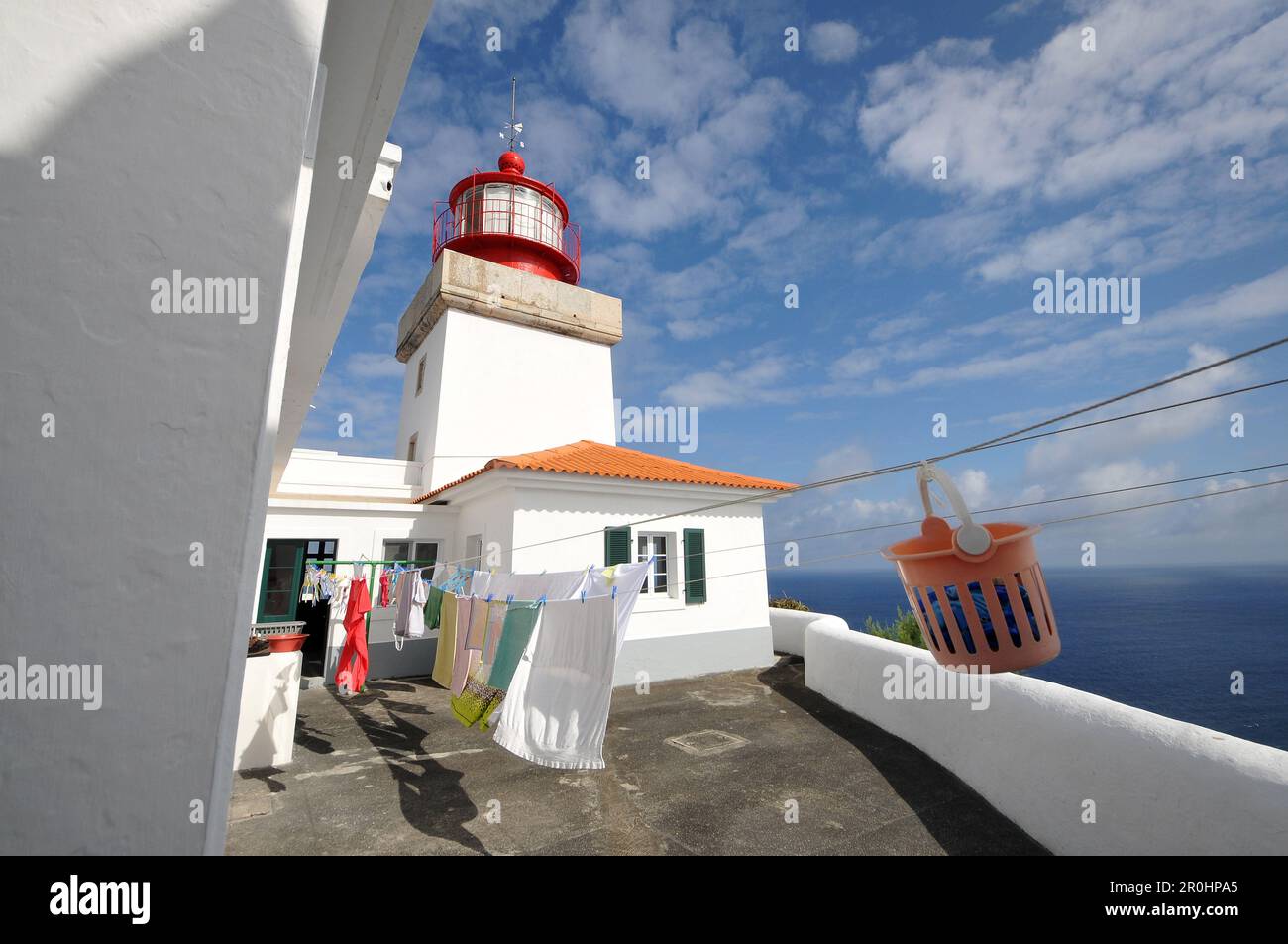 Maia lighthouse, Island of Santa Maria, Azores, Portugal Stock Photo ...
