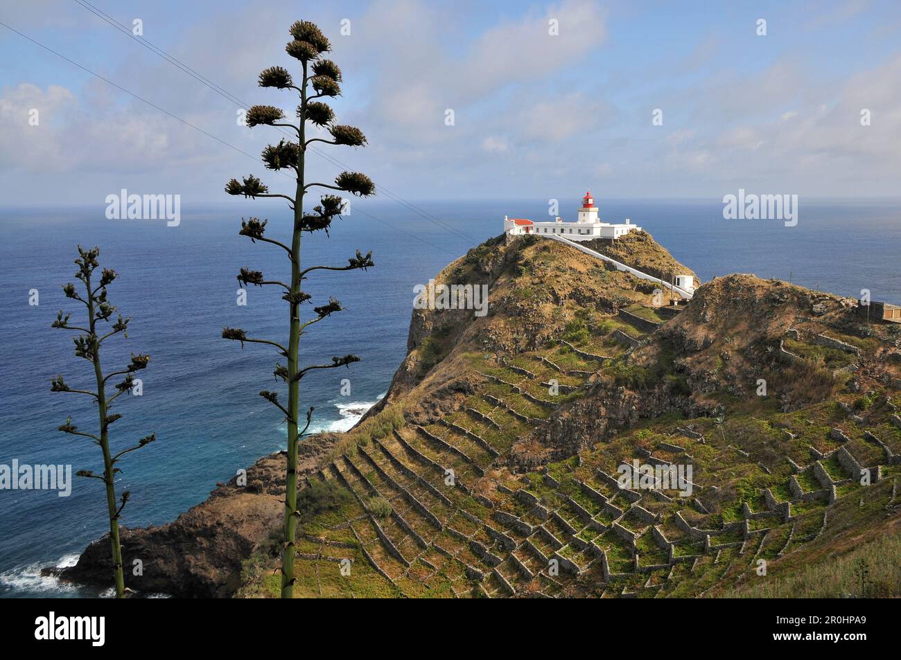 Maia lighthouse, Island of Santa Maria, Azores, Portugal Stock Photo ...