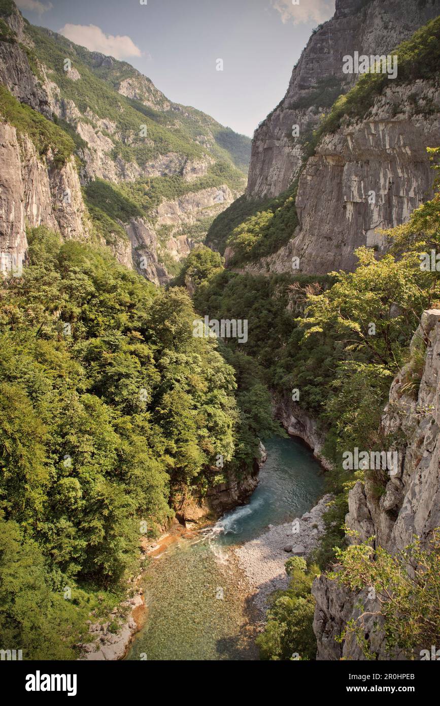 Moraca river in the Moraca Canyon near Podgorica, Montenegro, Western ...