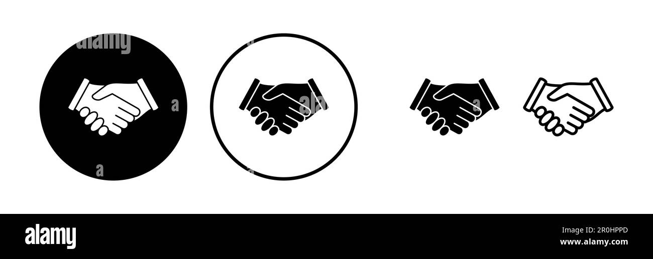 Hand shake icon vector. business handshake. contract agreement ...