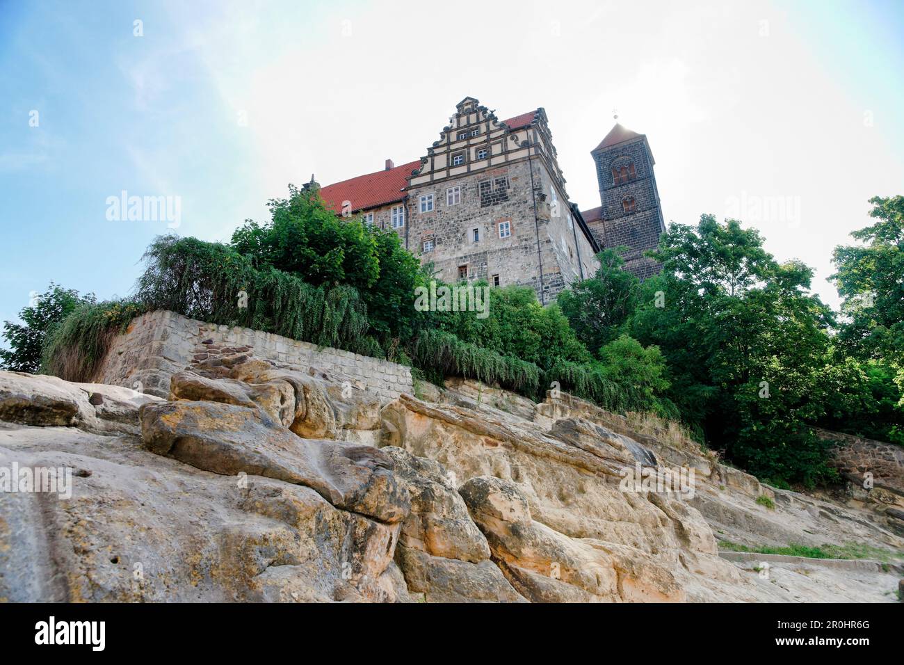Castle hill of Quedlinburg with Quedlinburg castle, Saxony-Anhalt ...