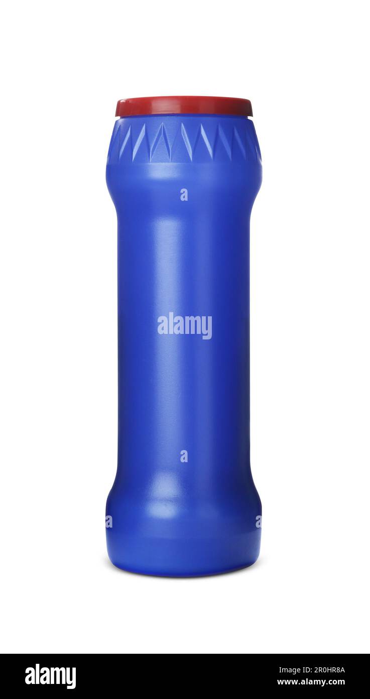 Dark blue bottle of cleaning product isolated on white Stock Photo - Alamy