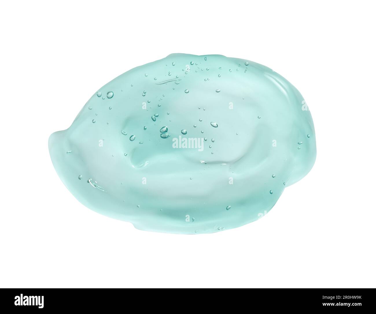 Sample of turquoise facial gel on white background, top view Stock ...