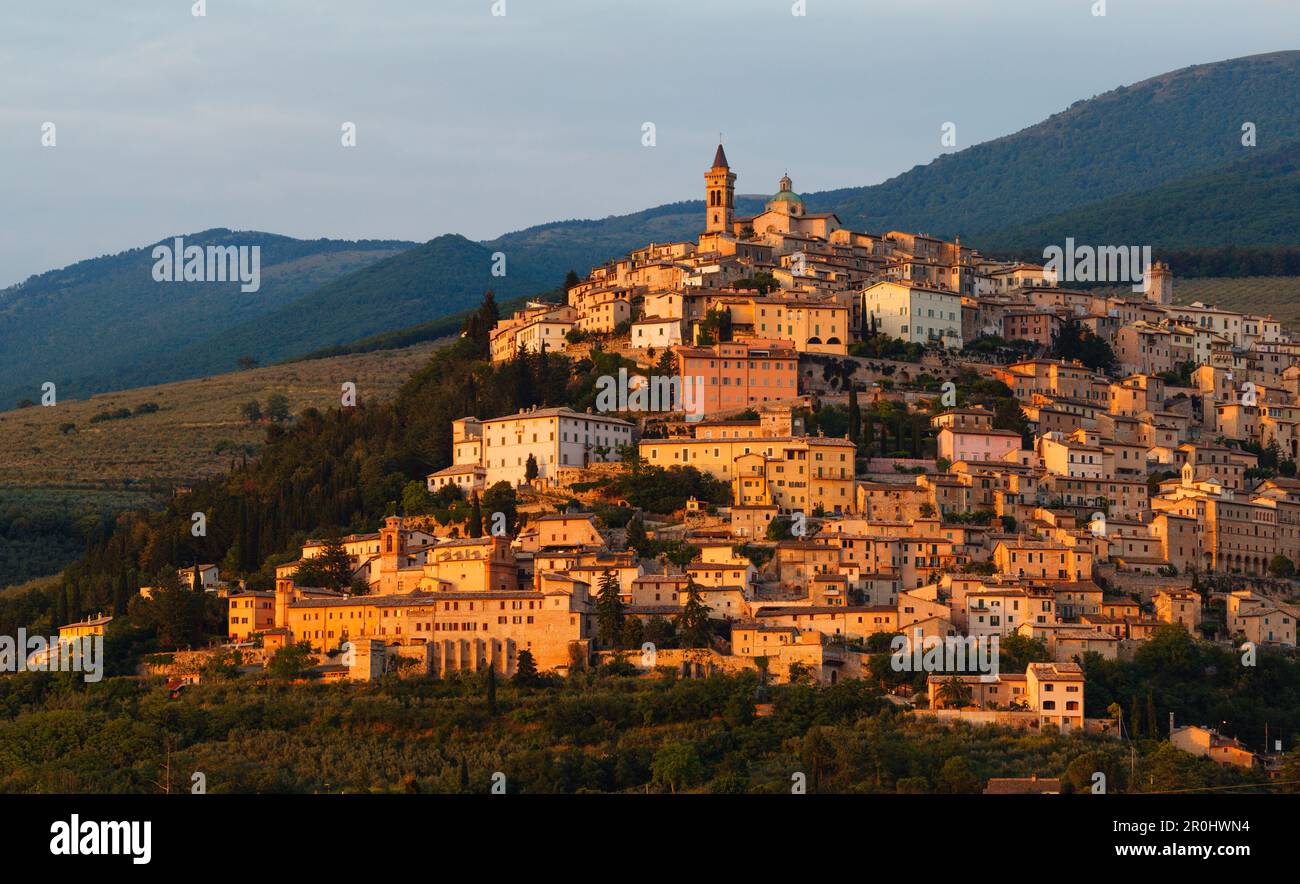 Trevi, an ancient town on the flank of Monte Serano, Valle Umbra, St ...