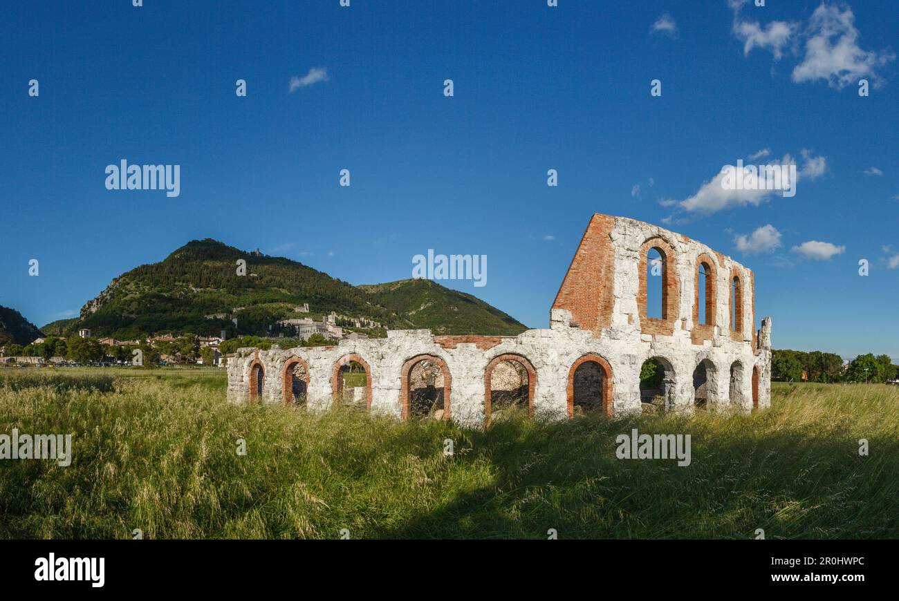 Monte Ingino mountain with Teatro Romano Roman theatre, St. Francis of ...
