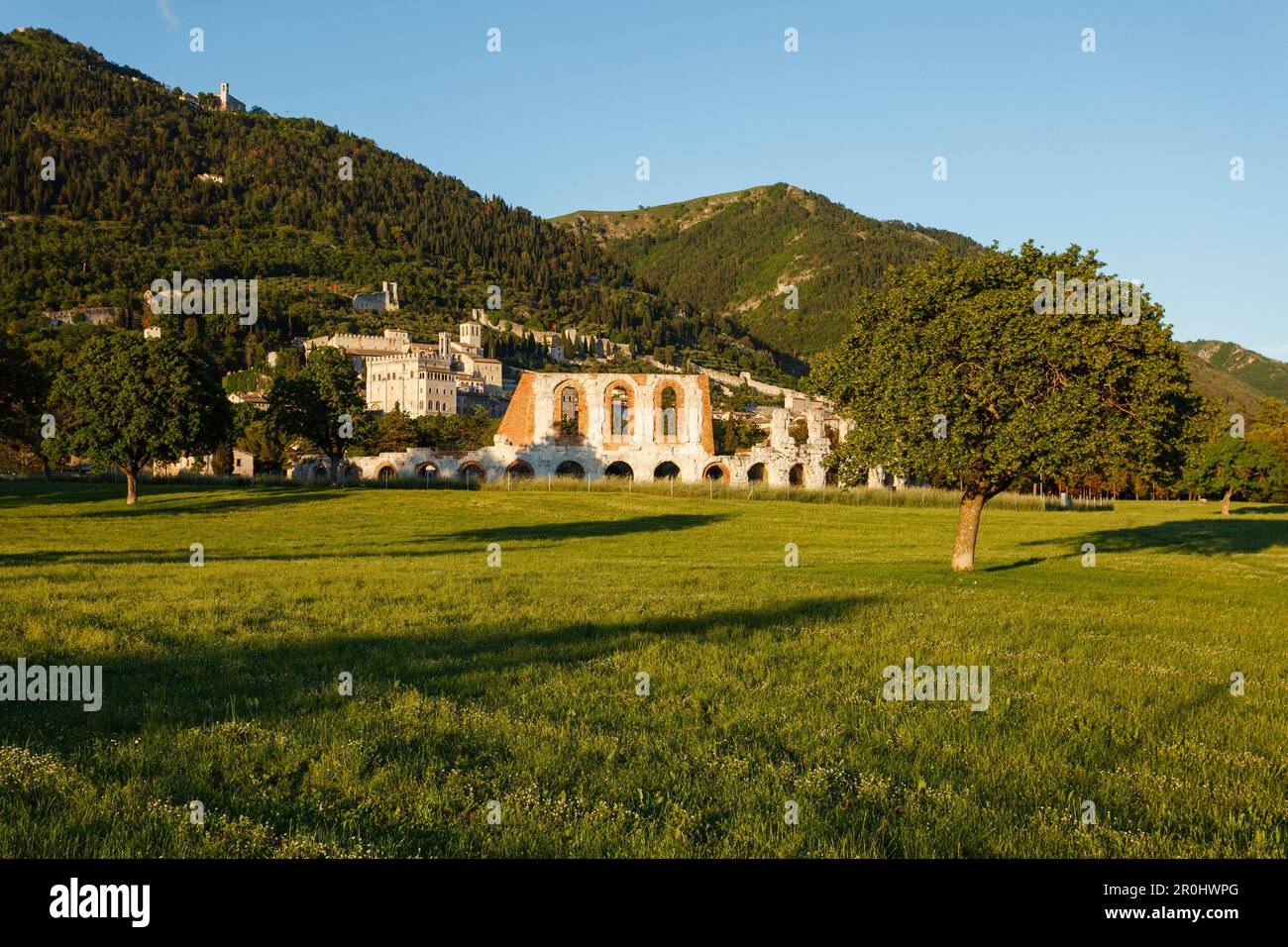 Monte Ingino mountain with Teatro Romano, Roman theatre, Palazzo dei ...