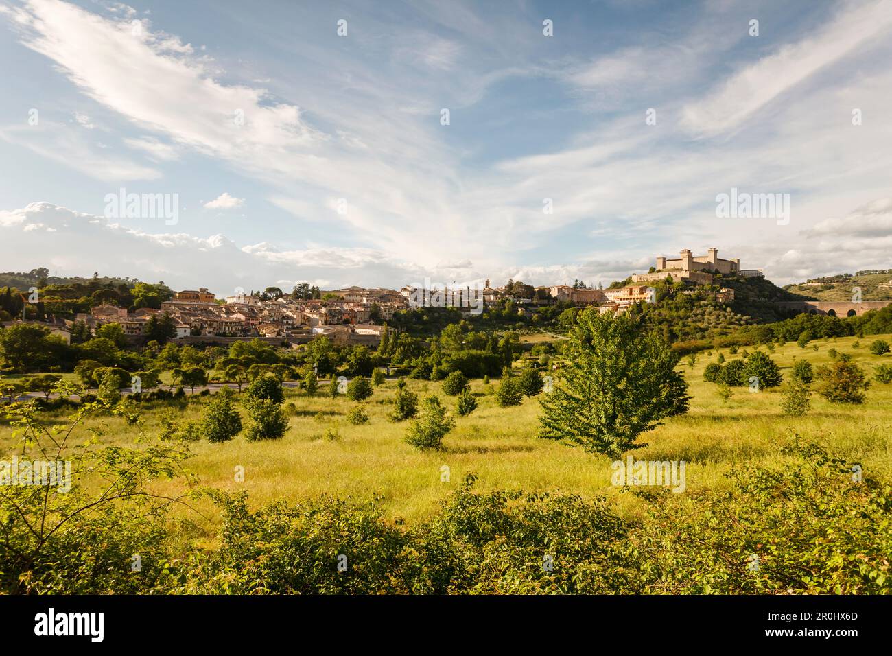 Cityscape with Rocca Albornoziana, cardinal´s fortress from the 14.Jhd ...