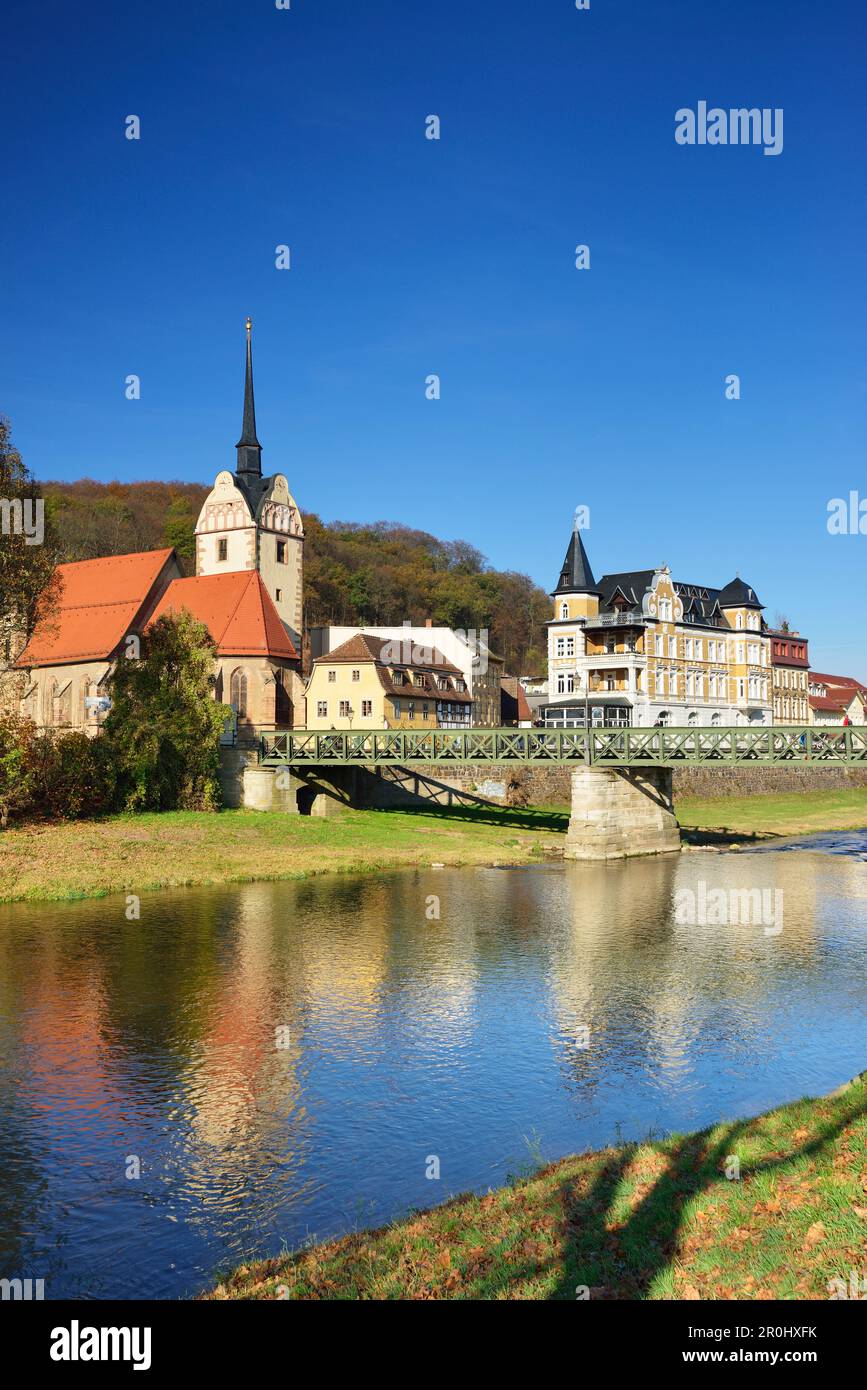 City of Gera above the river Weisse Elster, Gera, Thuringia, Germany ...