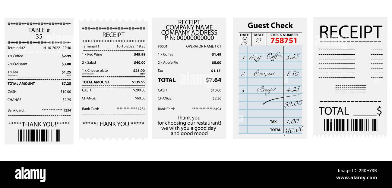 Illustration of paper checks on white background, collage. Banner ...