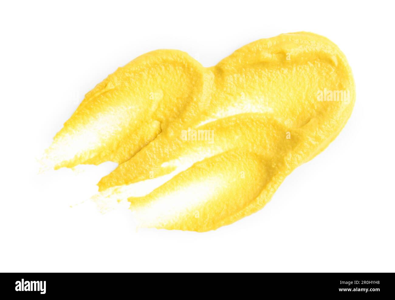 Tasty mustard isolated on white, top view. Spicy sauce Stock Photo - Alamy