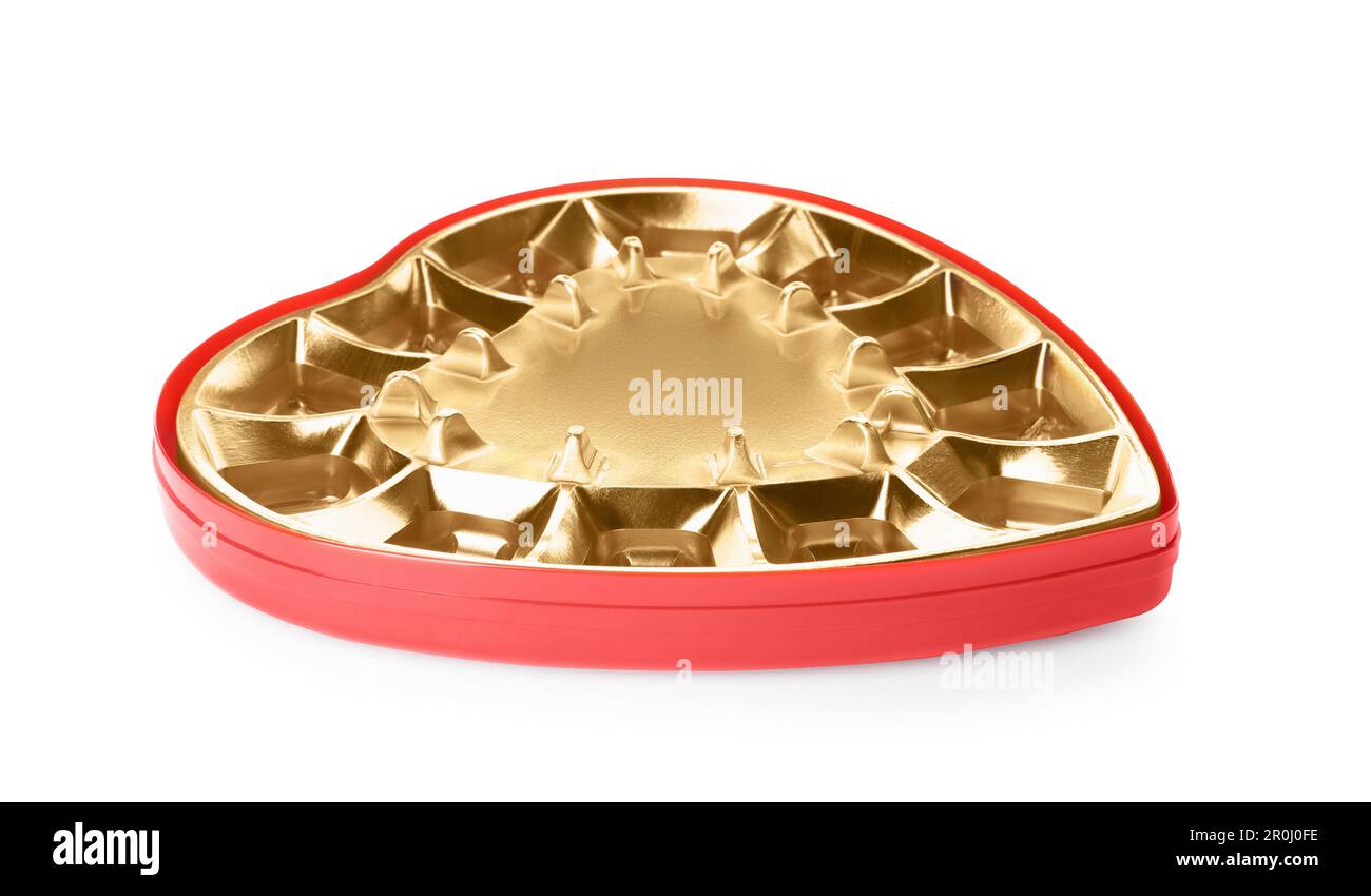 Empty box of chocolate candies isolated on white Stock Photo - Alamy