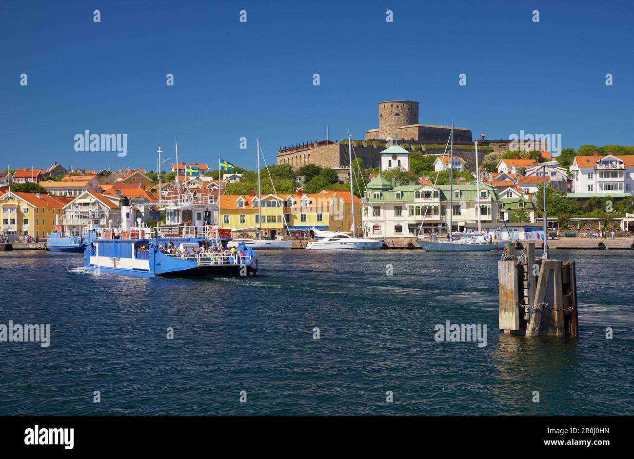 Ferry towards Marstrand, Istoen Island, Province of Bohuslaen, West ...