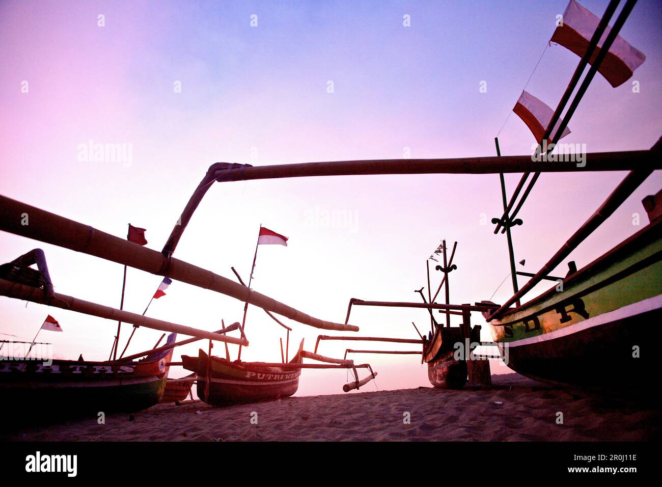 Fishing boats at beach, Jakarta, Java, Indonesia Stock Photo - Alamy