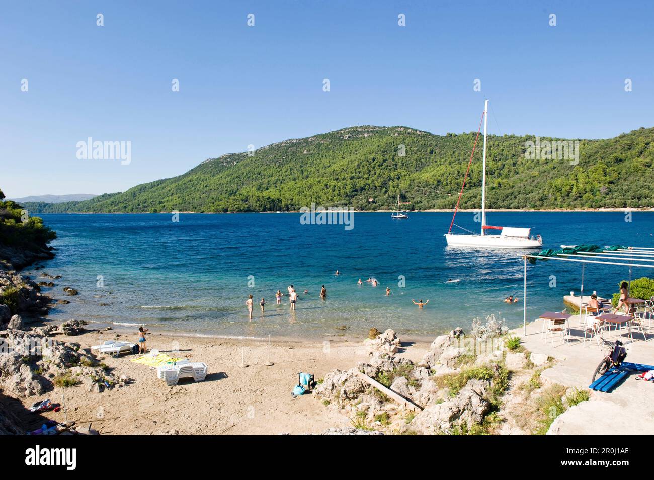Beach, Sipanska Luka, Sipan, Elaphites, Croatia Stock Photo - Alamy