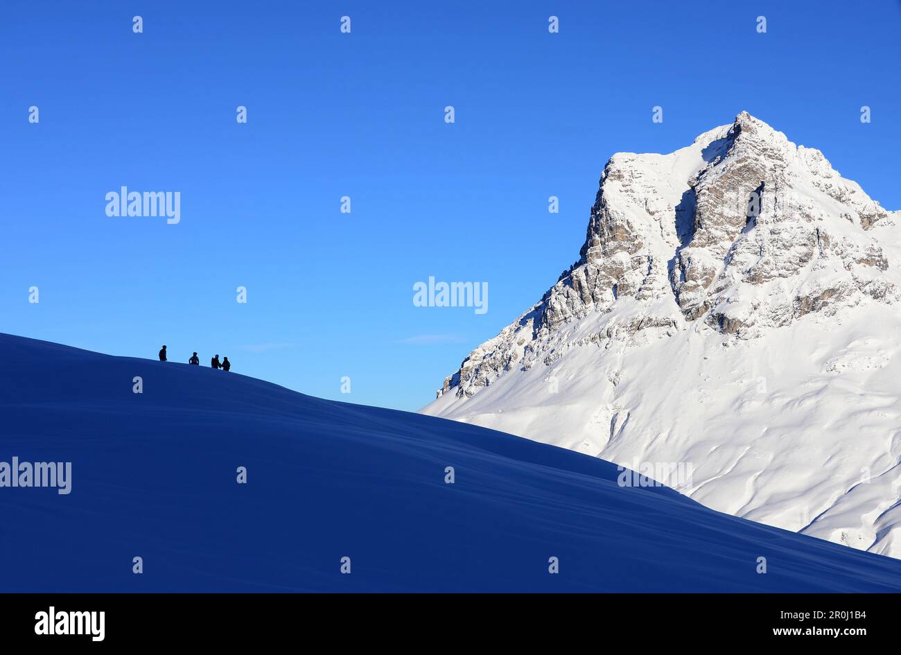 Skiing area of Warth at Arlberg, Winter in Vorarlberg, Austria Stock ...