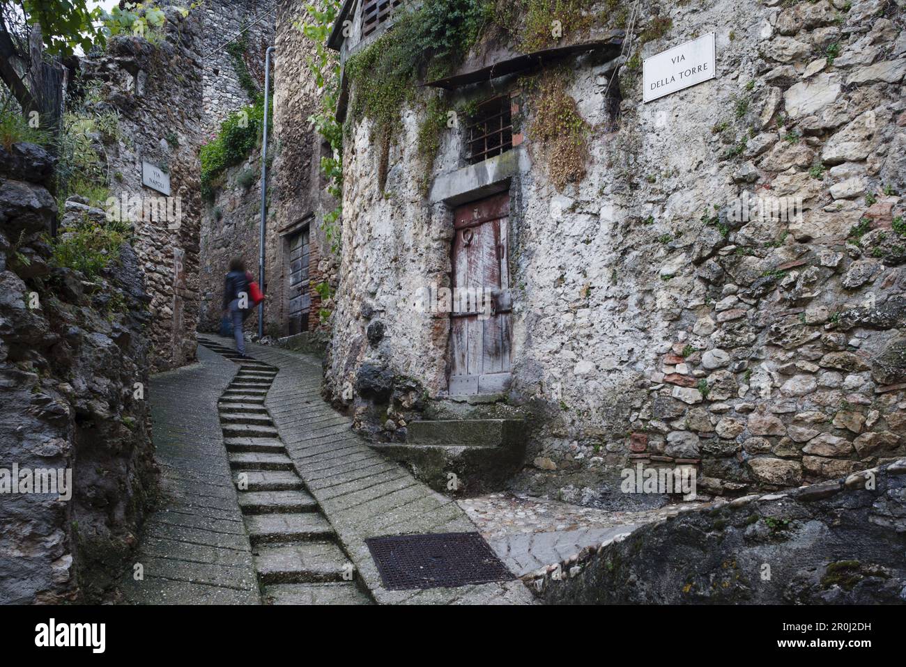 Alley with steps, Ferentillo, Matterella quarter, village in the valley ...