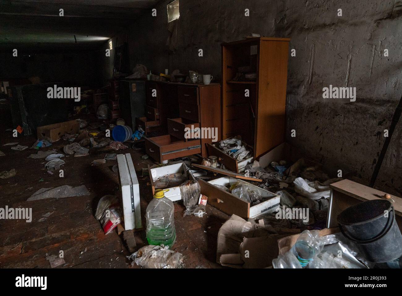 May 8, 2023, Kharkiv region, Ukraine: Basement of completely destroyed ...
