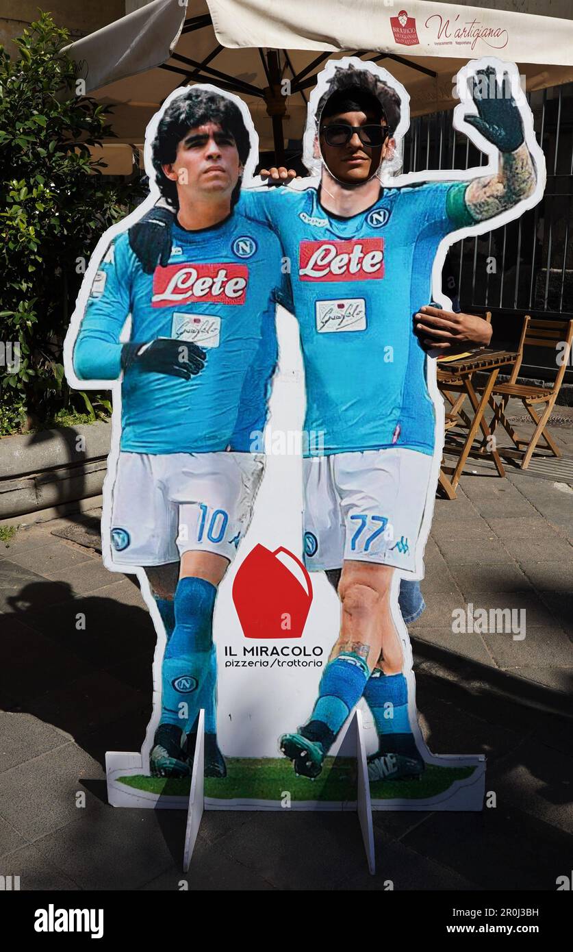 Naples Champions of Italy.NAPLES, ITALY - MAY 06: The mural depicting ...