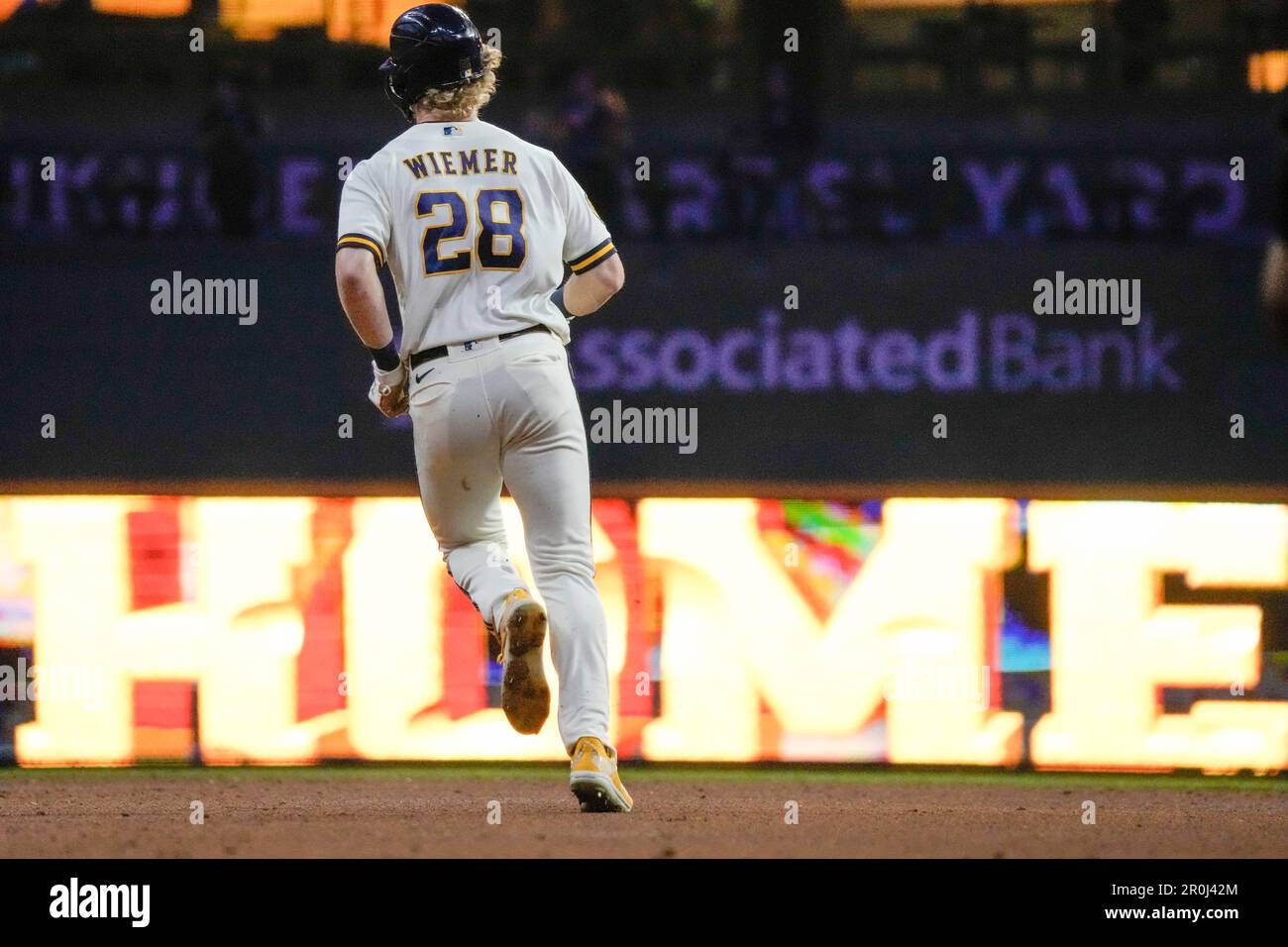 Milwaukee Brewers' Joey Wiemer hits a three-run home run during the ...