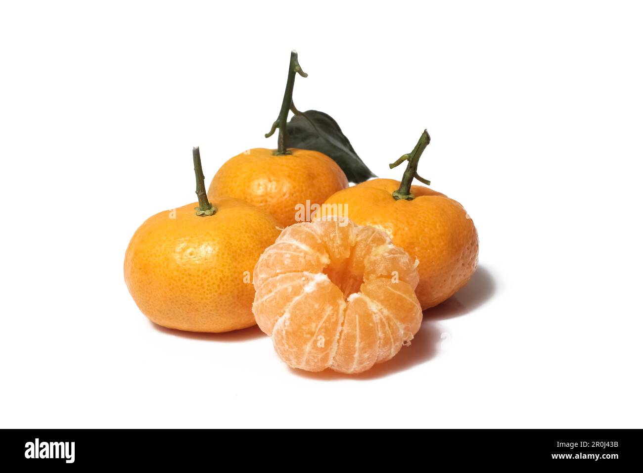 Orange fruit with leaf isolated on white background Stock Photo - Alamy