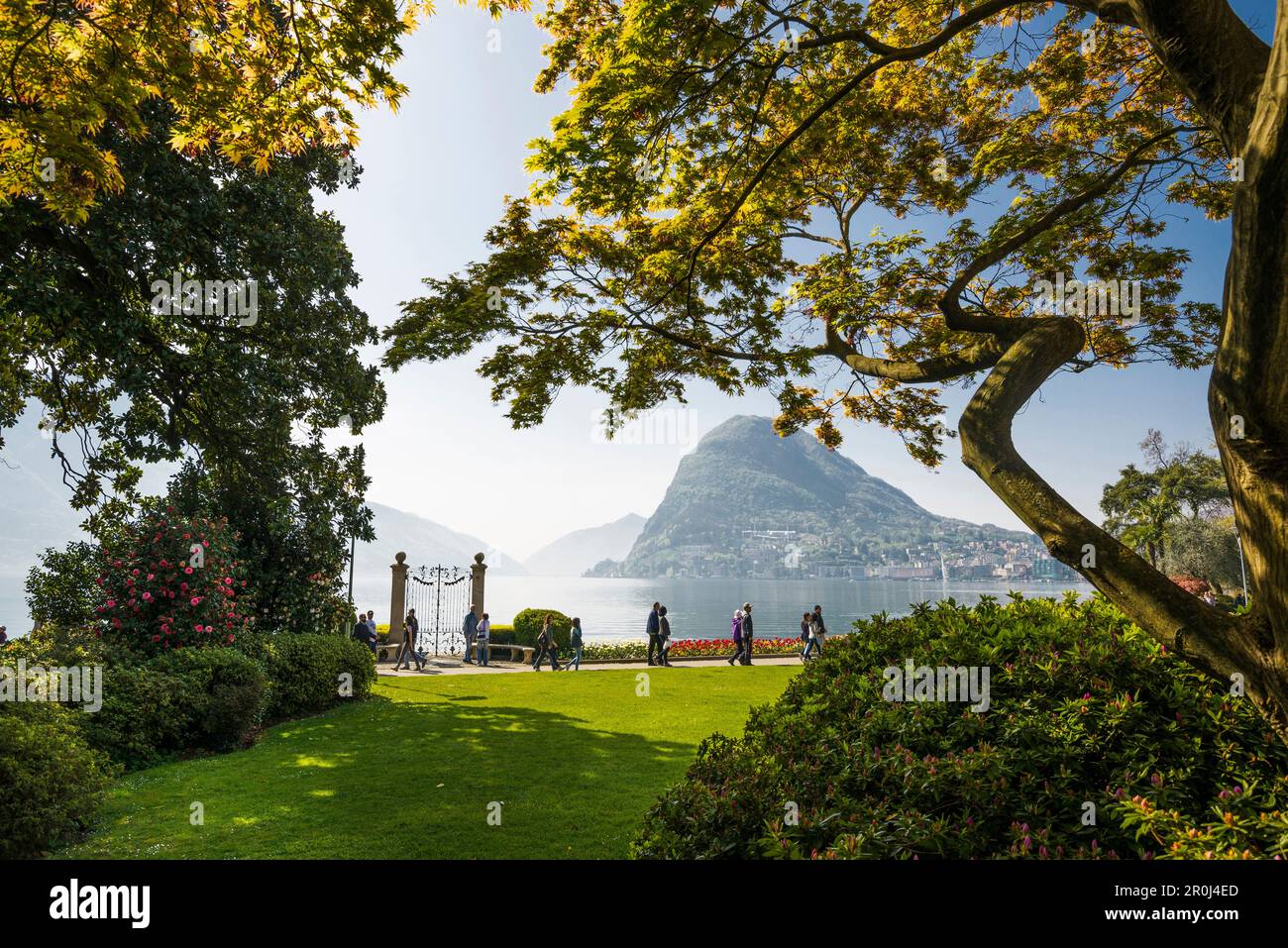 Parco Civico, Lugano, Lake Lugano, canton of Ticino, Switzerland Stock ...