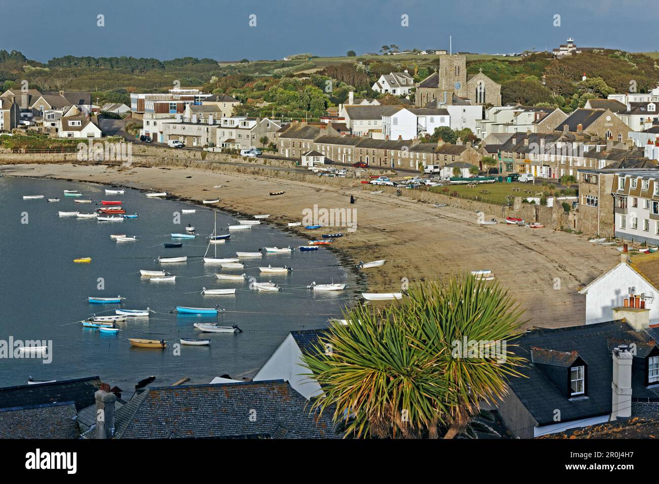 View over Hough Town, St. Marys, Isles of Scilly, Cornwall, England ...