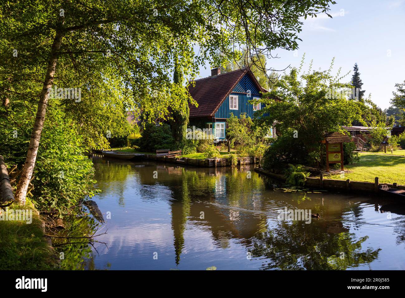 House on the banks of the river, Spreewald, UNESCO biosphere reserve ...
