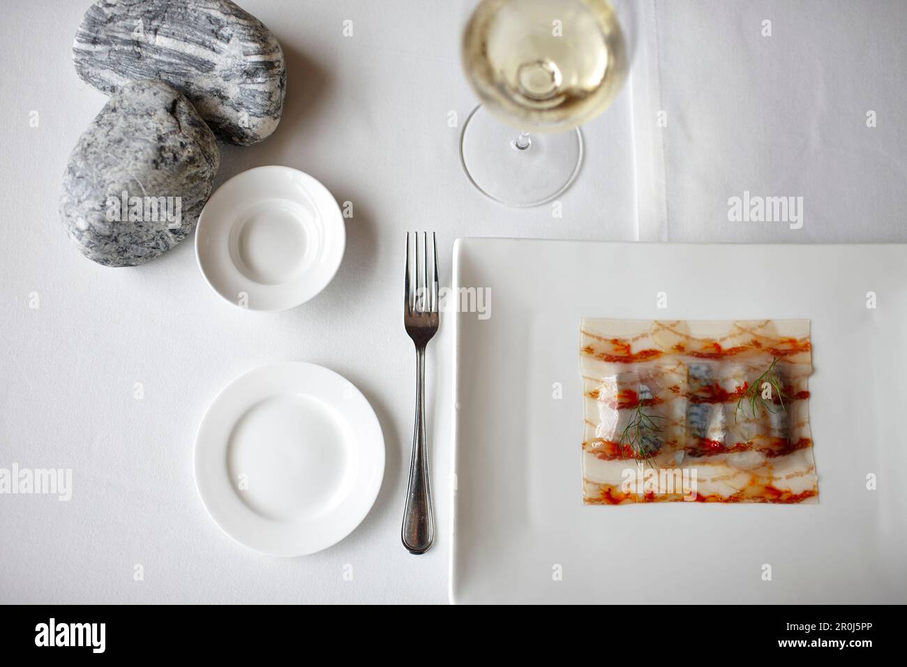 Fish starter,Girona,Costa Brava,Spain Stock Photo - Alamy