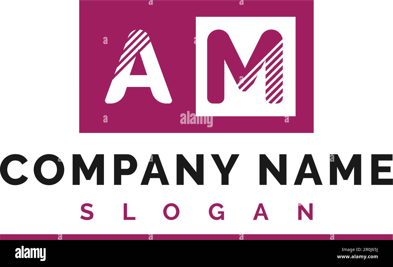 AM Logo Design. AM Letter Logo Icon Vector Illustration - Vector Stock ...