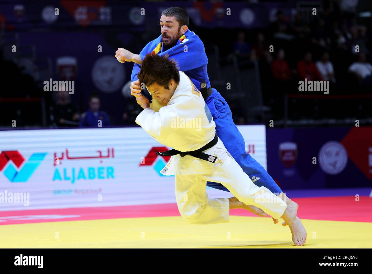 Ali Bin Hamad Al Attiyah Arena, Doha, Qatar. 8th May, 2023. (Top-Bottom) Alberto Gaitero Martin ...