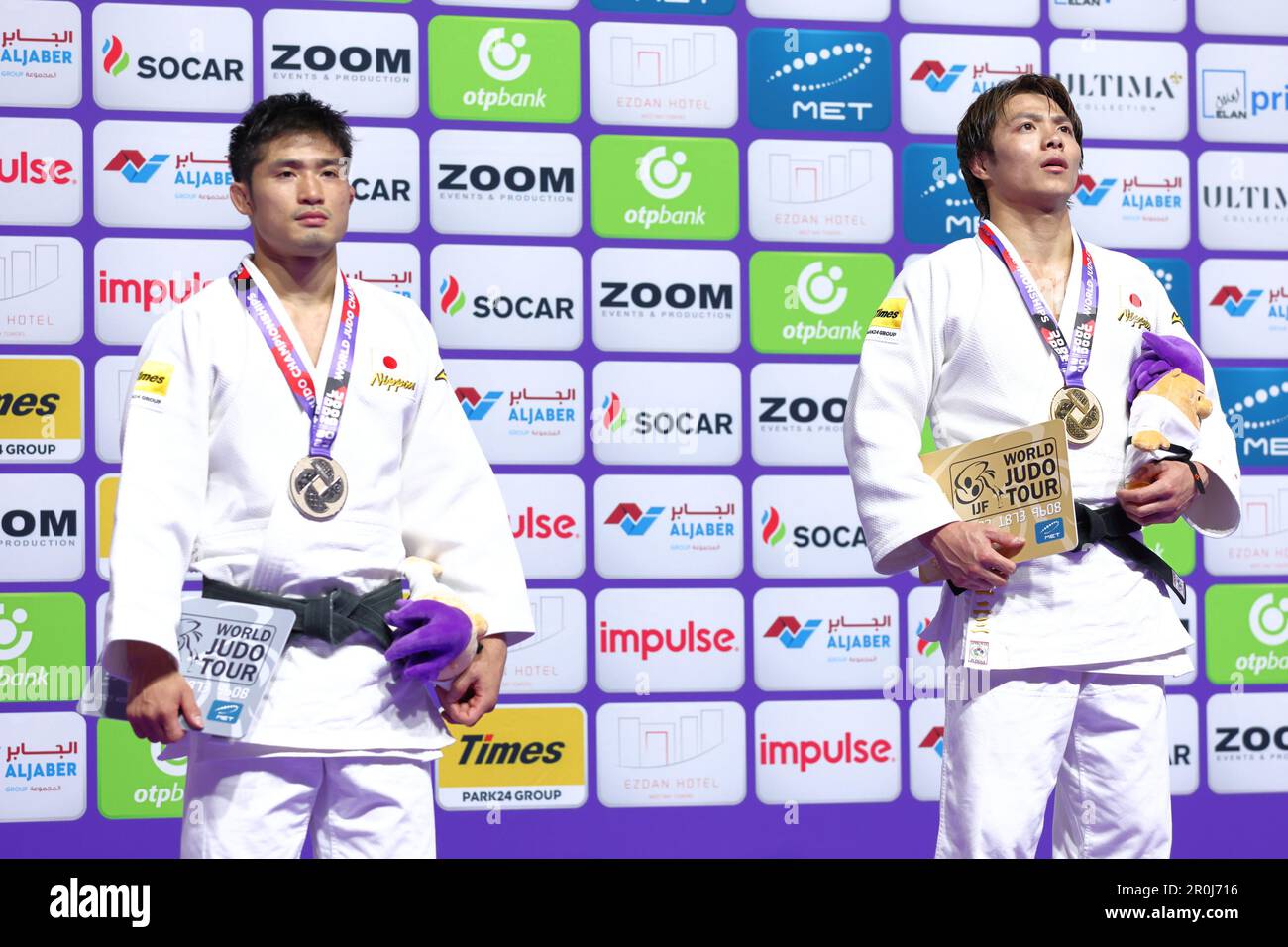 Ali Bin Hamad Al Attiyah Arena, Doha, Qatar. 8th May, 2023. (L-R) Joshiro Maruyama, Hifumi Abe ...
