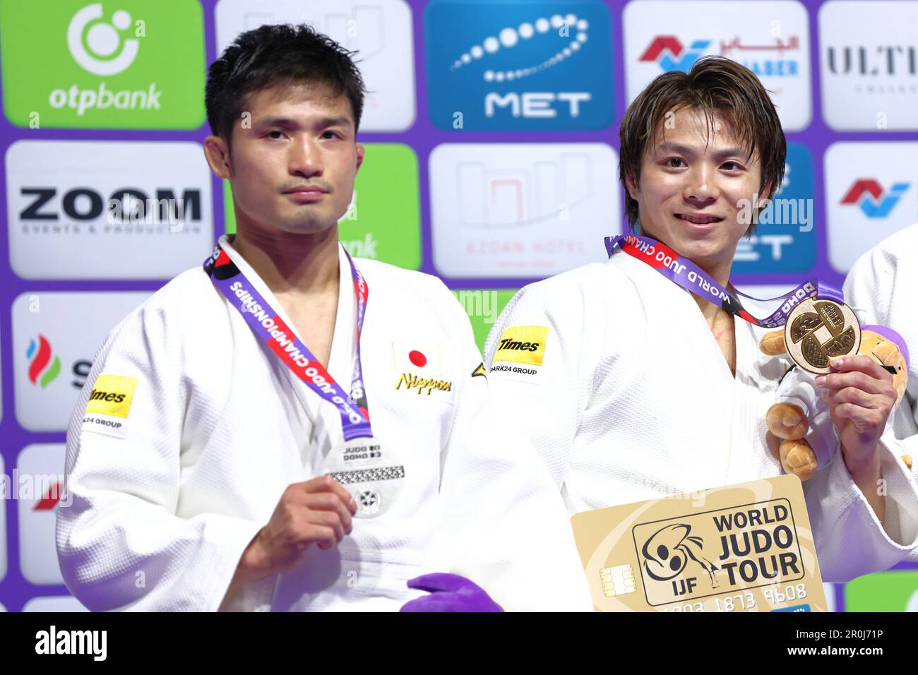 Ali Bin Hamad Al Attiyah Arena, Doha, Qatar. 8th May, 2023. (L-R) Joshiro Maruyama, Hifumi Abe ...