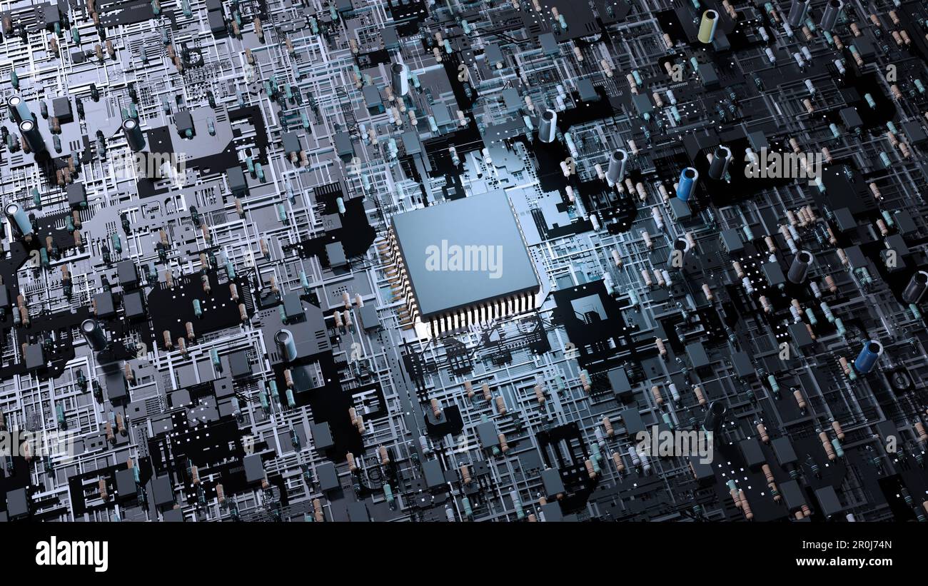 semiconductor cpu circuit board background Stock Photo - Alamy
