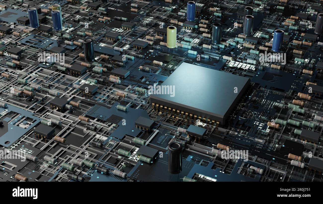 semiconductor cpu circuit board background Stock Photo - Alamy