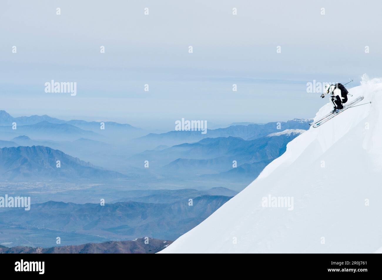 Skier jumping, Ski Arpa, Los Andes, Valparaiso Region, Chile Stock ...