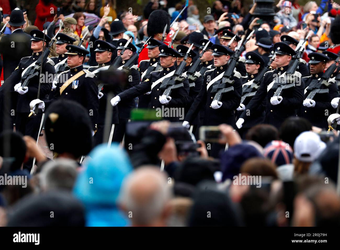 Military procession makes its way down the Mall following King Charles ...