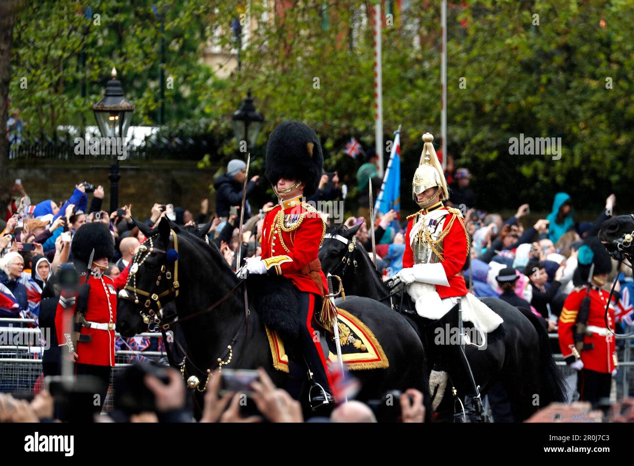 Military procession makes its way down the Mall following King Charles ...