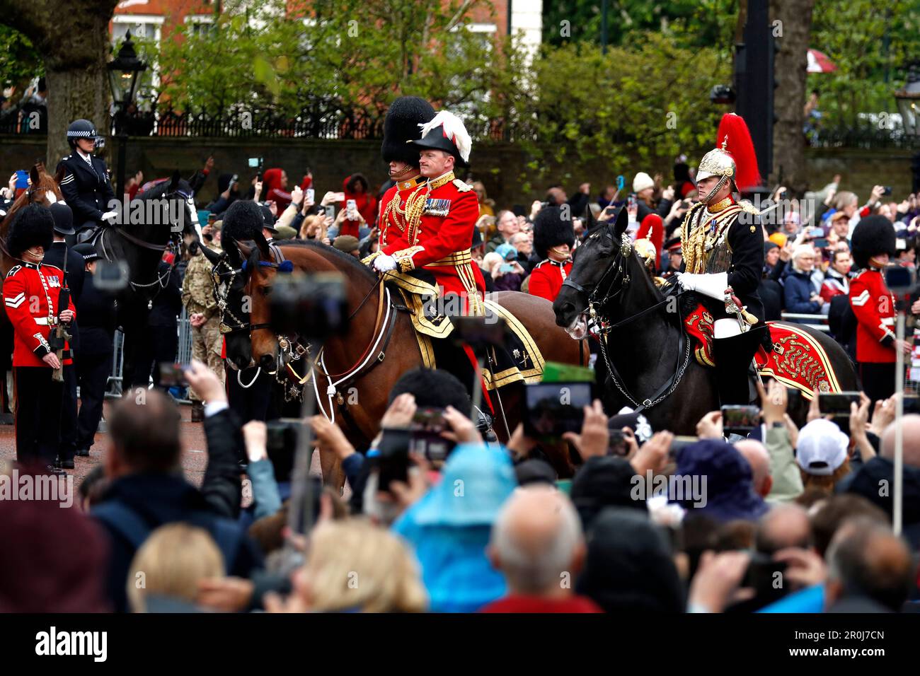 Military procession makes its way down the Mall following King Charles ...