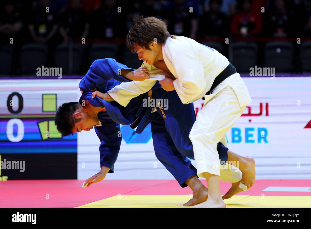 Ali Bin Hamad Al Attiyah Arena, Doha, Qatar. 8th May, 2023. (L-R) Joshiro Maruyama, Hifumi Abe ...