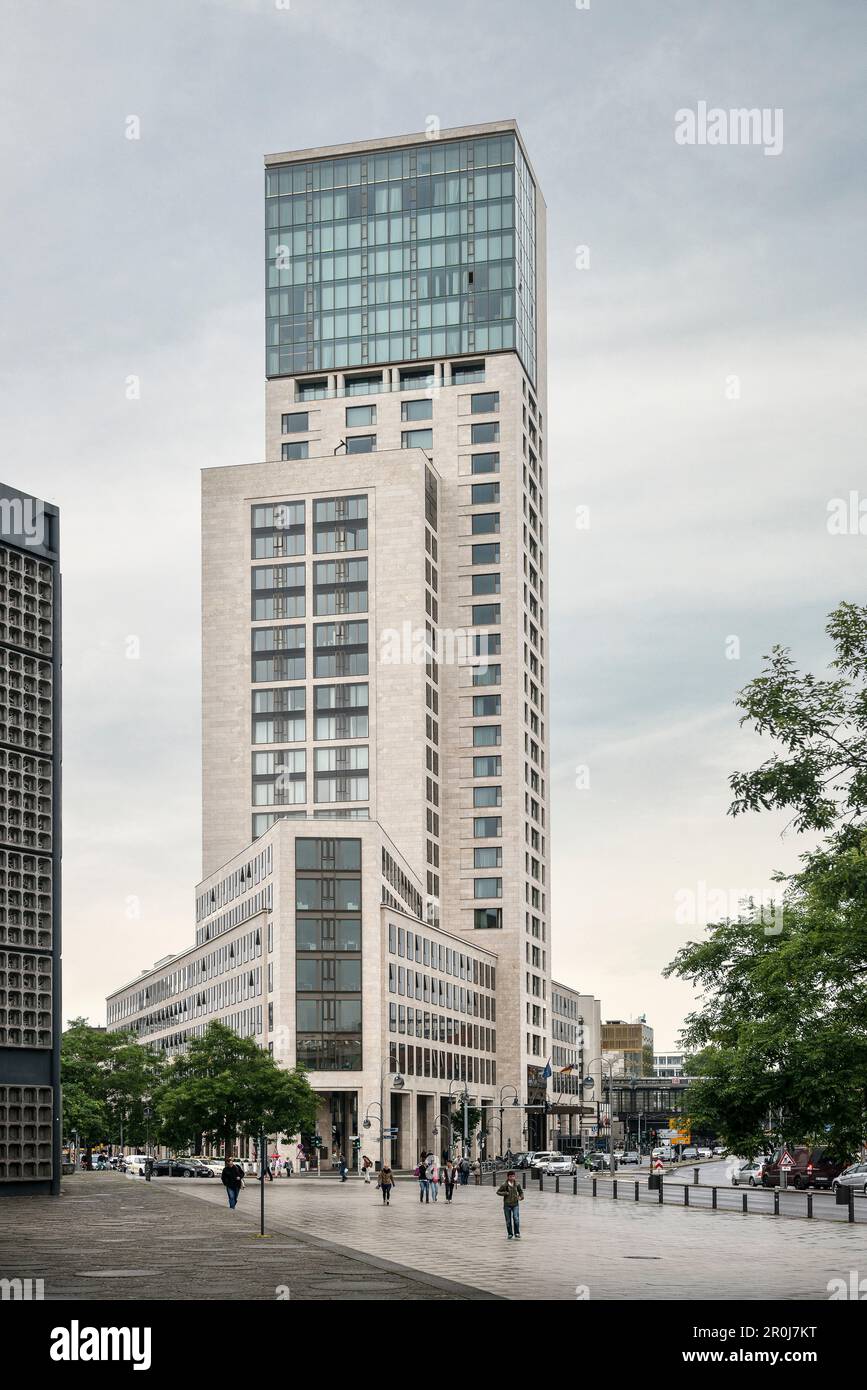 New modern highrise building next to Emperor Wilhelm Memorial Church ...