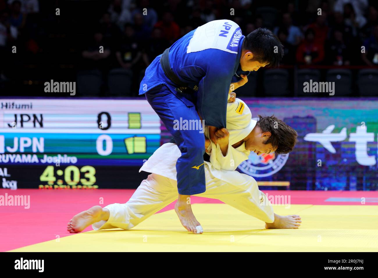 Ali Bin Hamad Al Attiyah Arena, Doha, Qatar. 8th May, 2023. (Top-Bottom) Joshiro Maruyama ...
