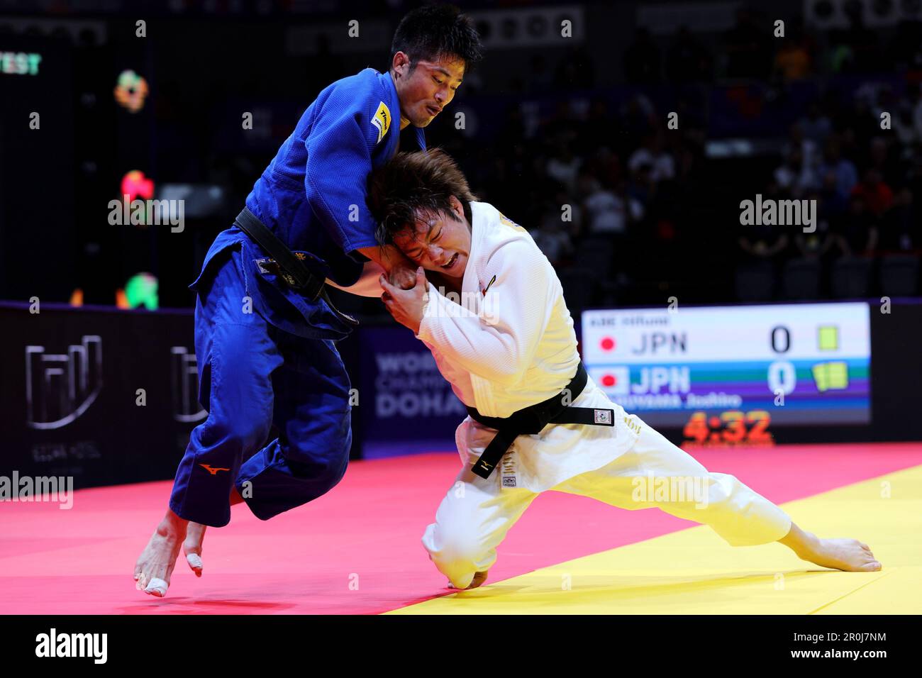 Ali Bin Hamad Al Attiyah Arena, Doha, Qatar. 8th May, 2023. (L-R) Joshiro Maruyama, Hifumi Abe ...