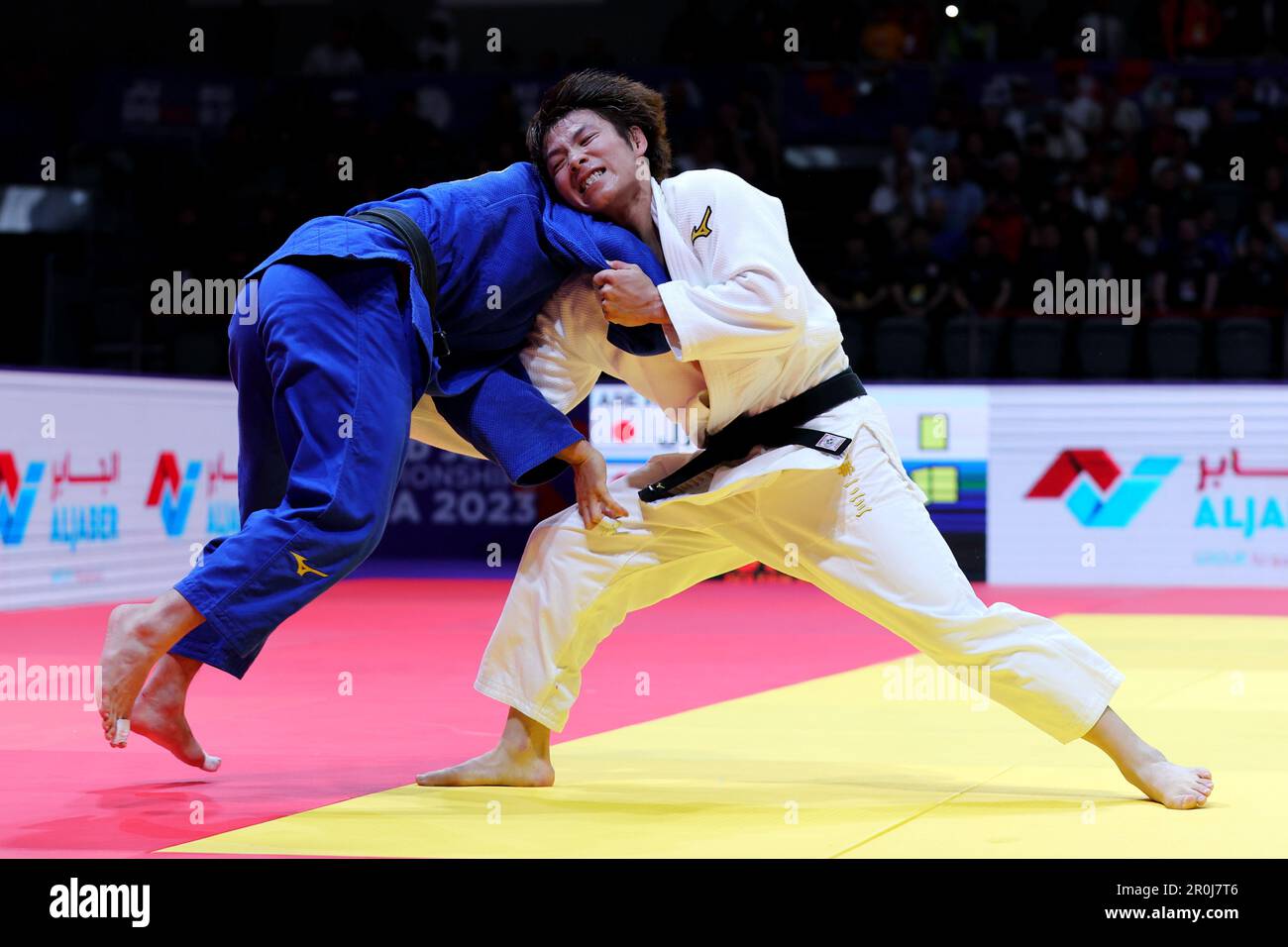 Ali Bin Hamad Al Attiyah Arena, Doha, Qatar. 8th May, 2023. (L-R) Joshiro Maruyama, Hifumi Abe ...