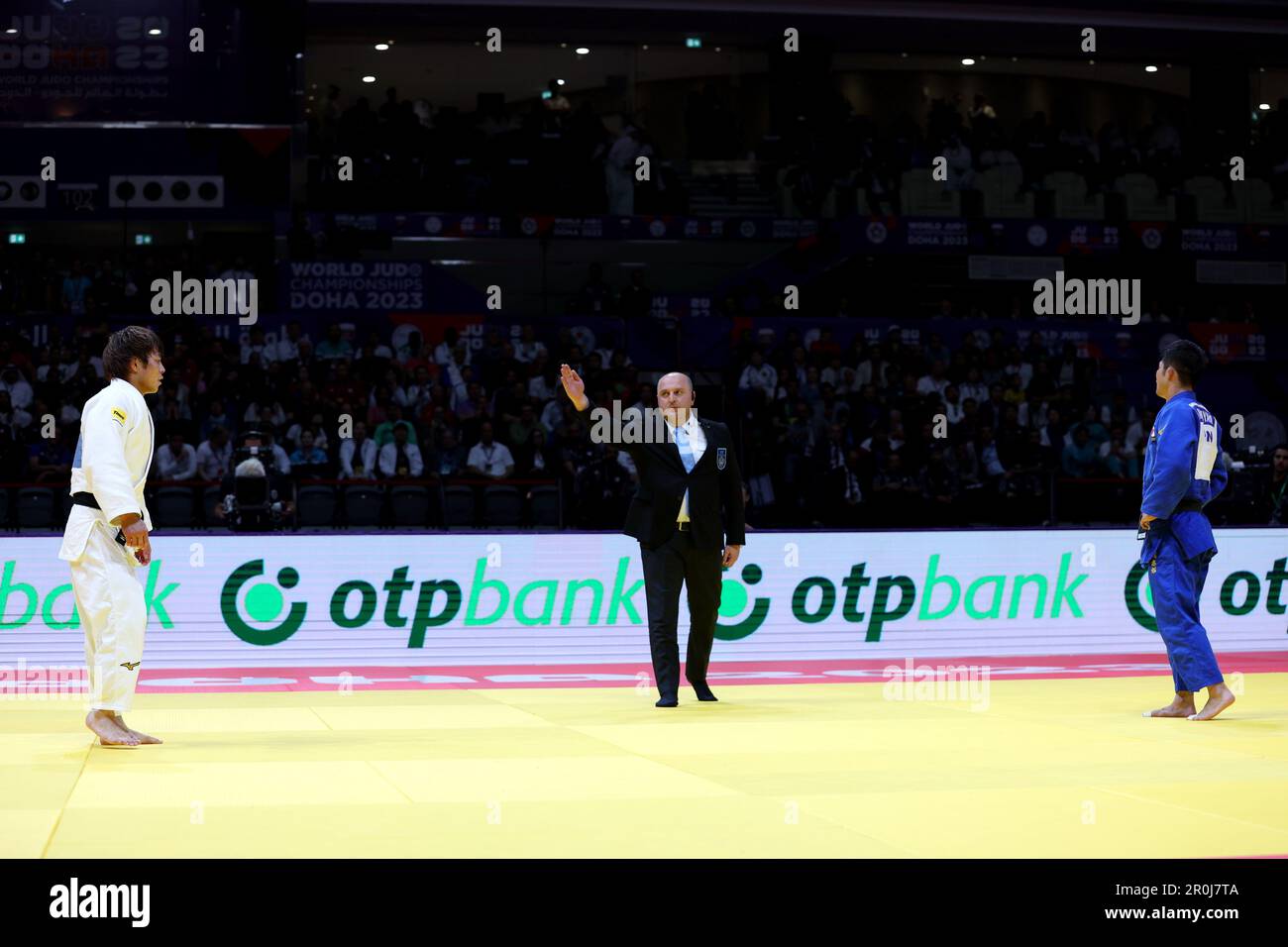 Ali Bin Hamad Al Attiyah Arena, Doha, Qatar. 8th May, 2023. (L-R) Hifumi Abe, Joshiro Maruyama ...